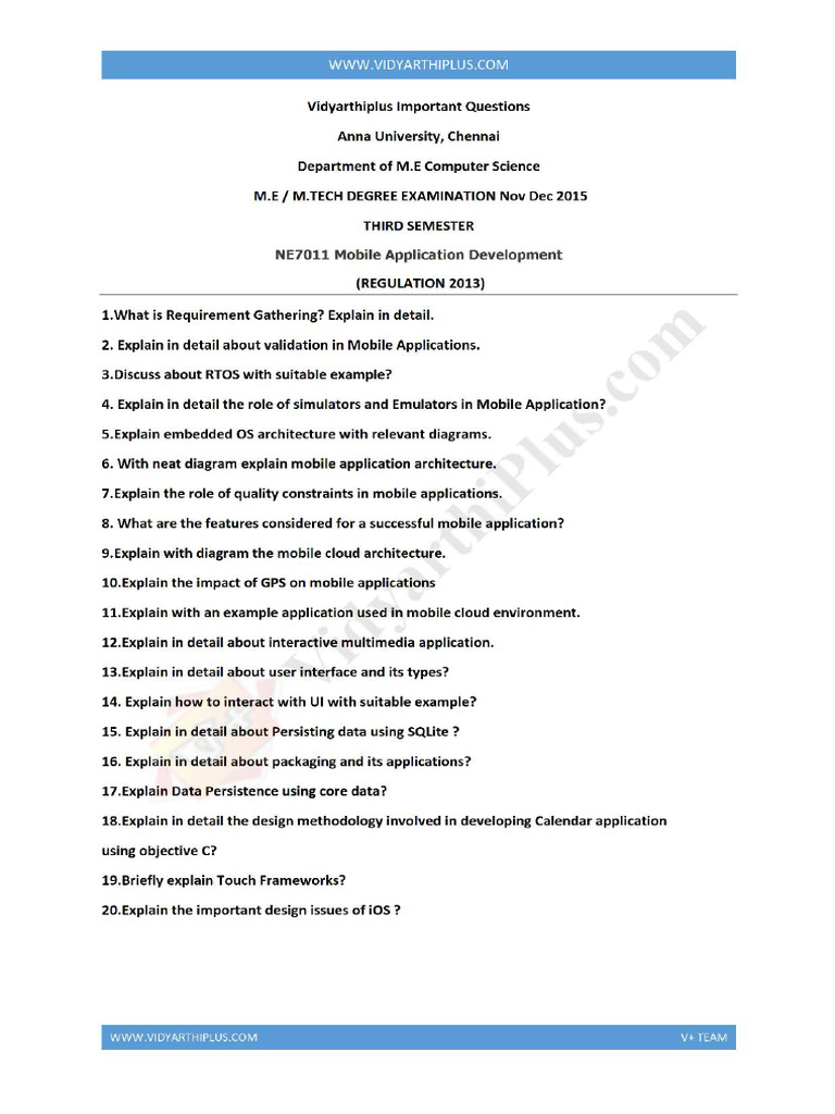 MAD Nov Dec 2015 Imp QN | PDF