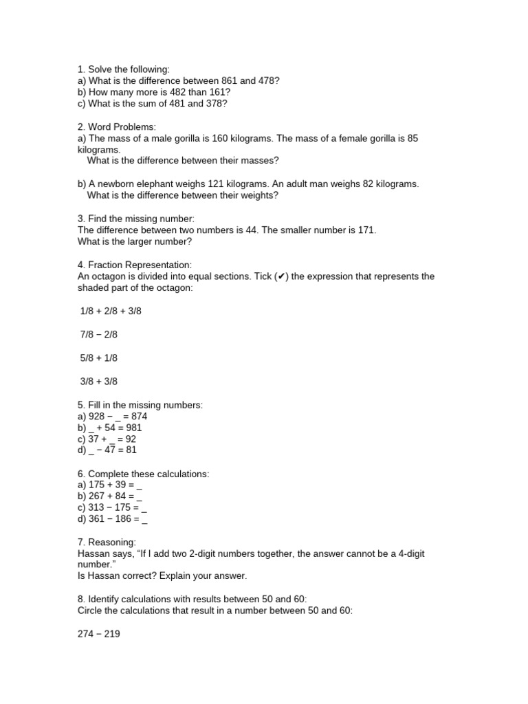Grade4 Unit15 Unit17 Worksheet | PDF | Arithmetic | Mathematics