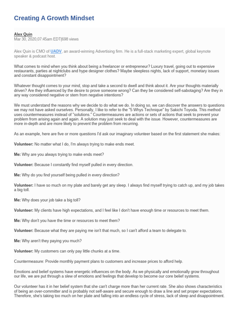 FORBES - Growth Mindset - Articles | PDF | Mindset | Creativity