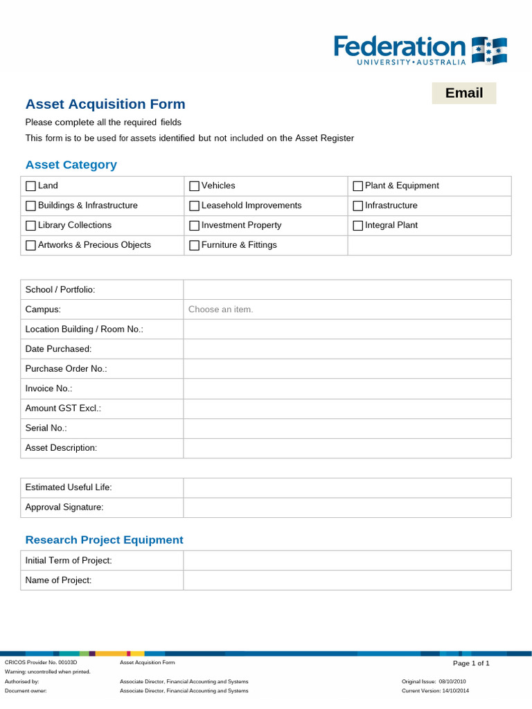 Asset Acquisition Form Finance | PDF