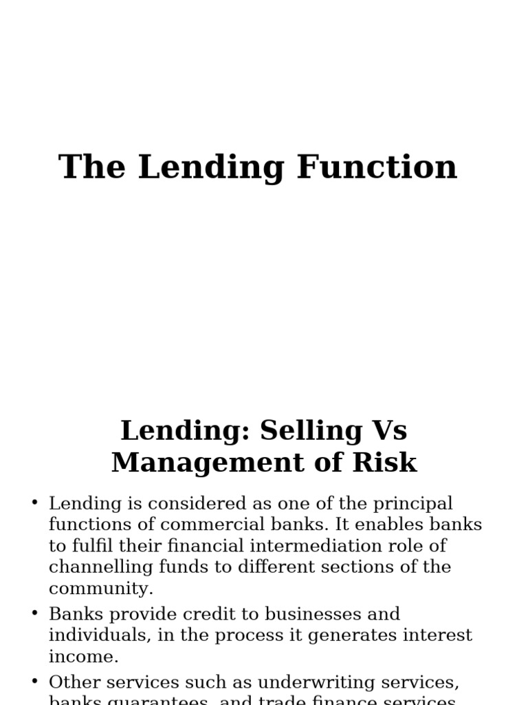 Understanding Bank Lending Risks and Strategies | PDF | Loans | Banks