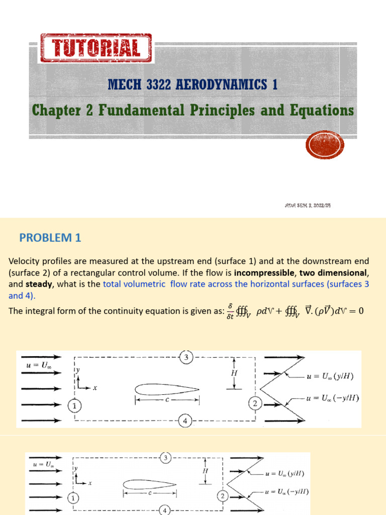 Tutorial Chapter 2 Fundamental Principles and Equations | PDF | Drag (Physics) | Fluid Dynamics