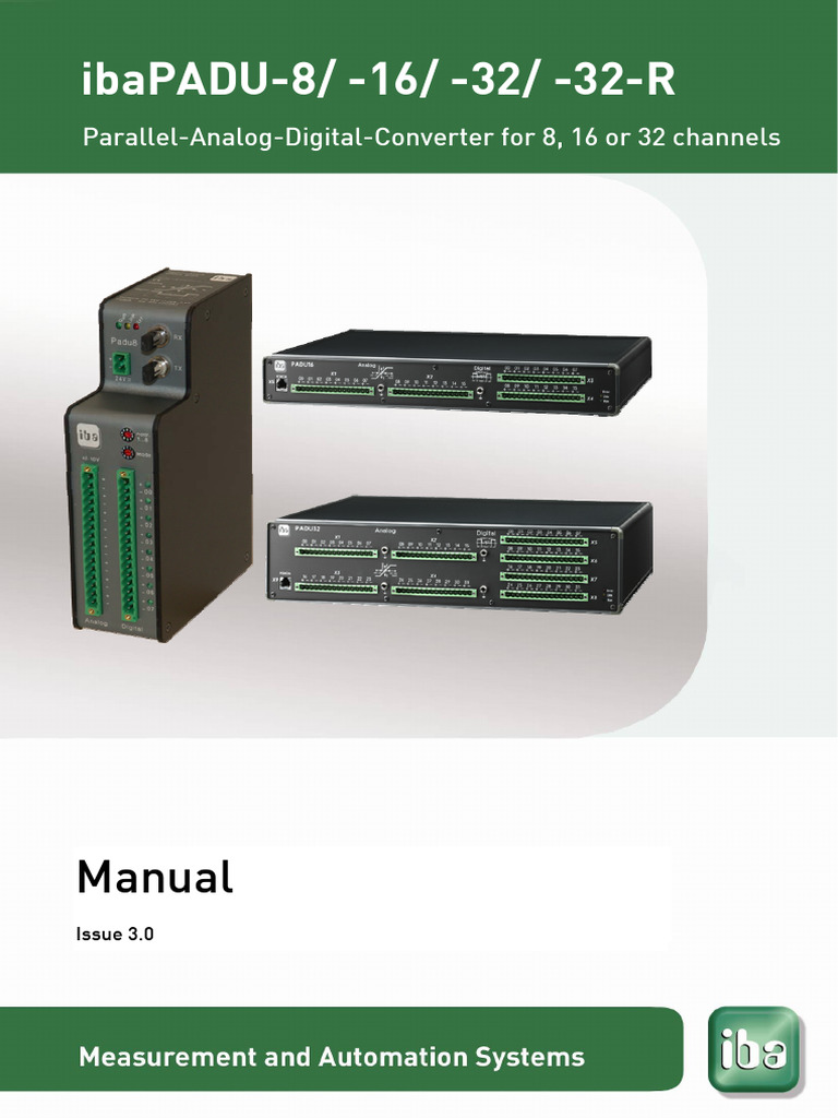 ibaPADU 8 16 32 32 R - v3.0 - en - A4 | PDF | Fiber Optic Communication | Network Topology