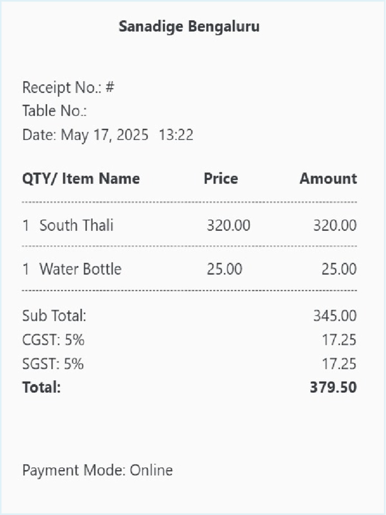 Food Bill 17 | PDF