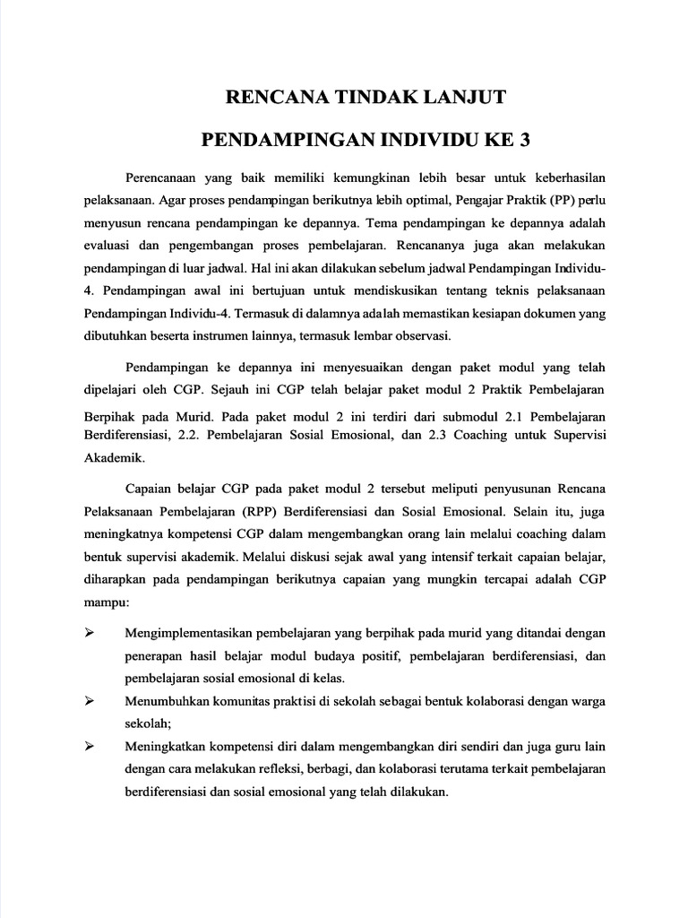 PDF Rencana Tindak Lanjut Pi 3 Compress | PDF