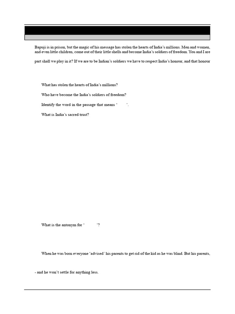 Reading Comprehension Passages: Section - B (Questions 6 & 7) 10 Marks | PDF | Pollination | Brahman