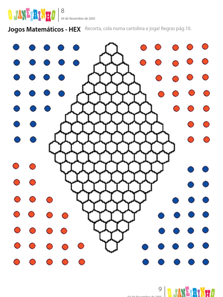 Jogo Hex Para Imprimir | Estratégia de Xadrez | Xadrez