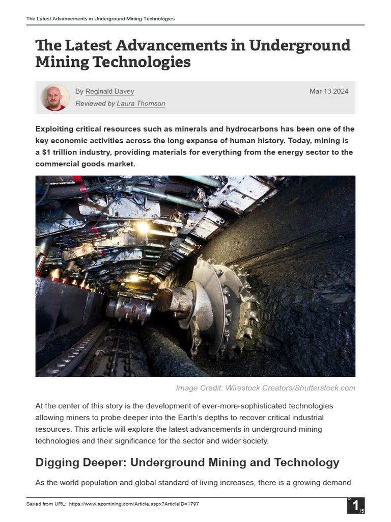 Advancements in Underground Mining Tech | PDF | Mining | Automation