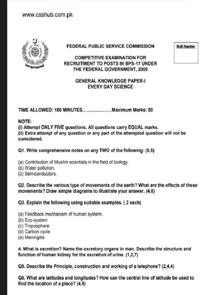 General Science and Ability Past Papers 2000_2024 | PDF | Uranium | Oxide
