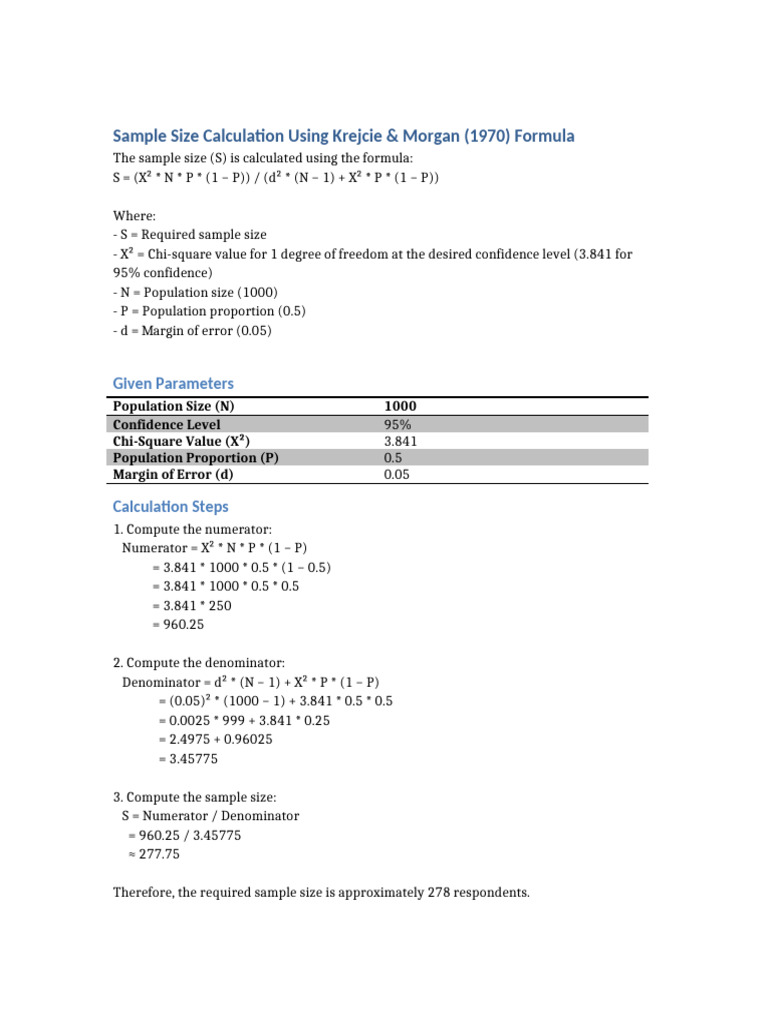 Sample Size Calculation | PDF