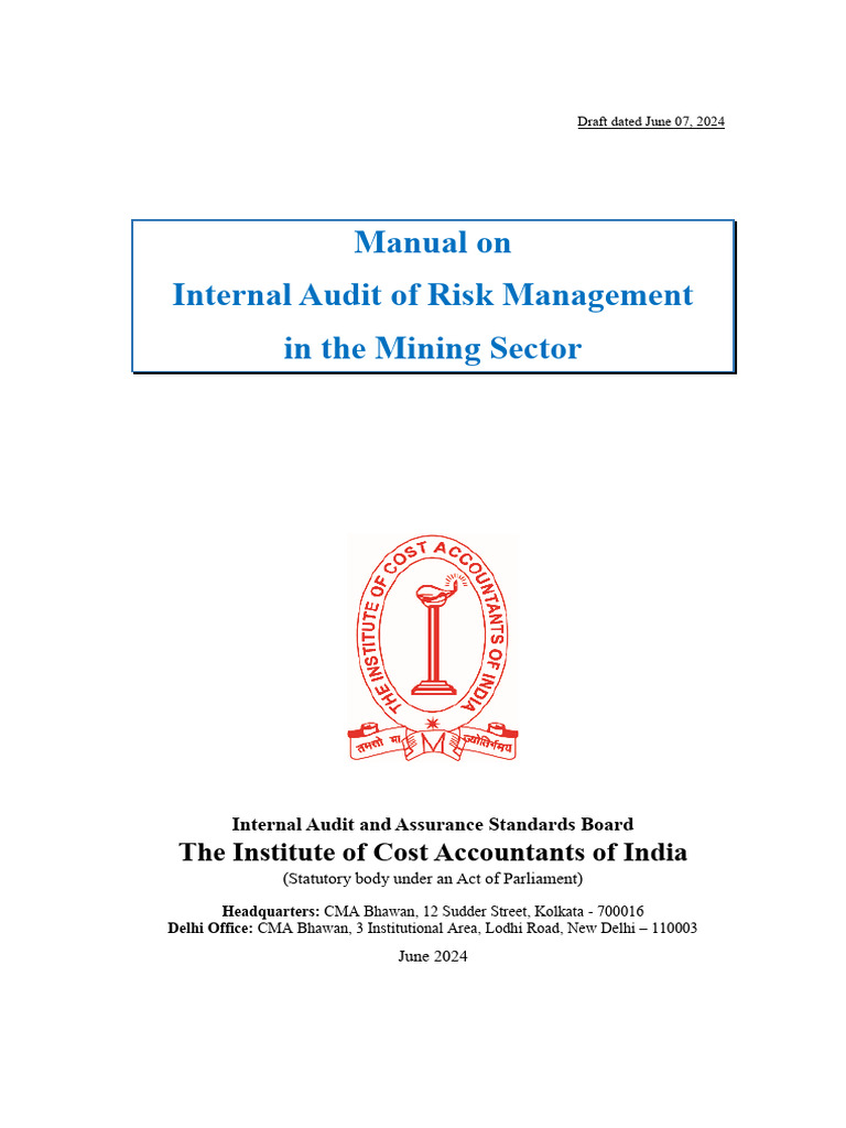Manual Risk Management Mining Sector | PDF | Audit | Internal Audit