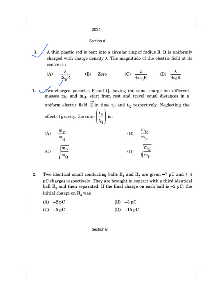 Boards PYQ CH1 Physics | PDF