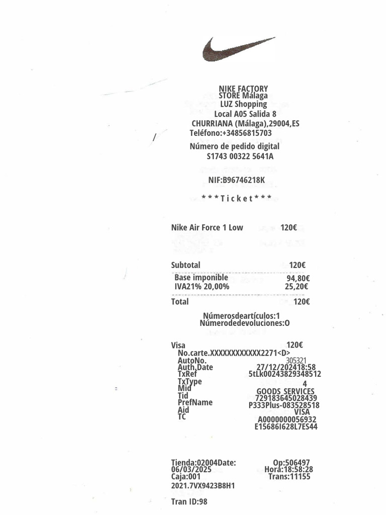 Ticket Nike PDF 2 1 | PDF