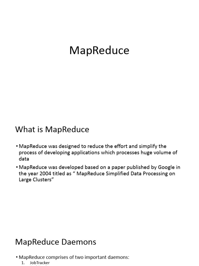 MapReduce Daemons | PDF | Map Reduce | Apache Hadoop