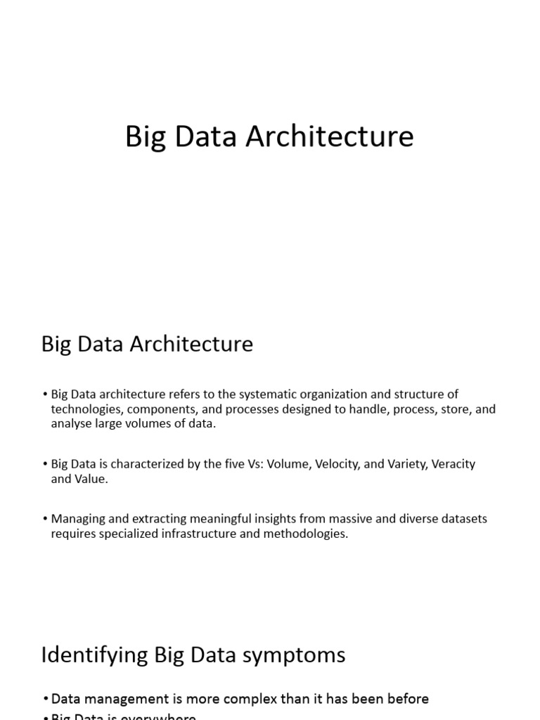 Big Data Architecture Basics | PDF | Apache Hadoop | Computer Cluster
