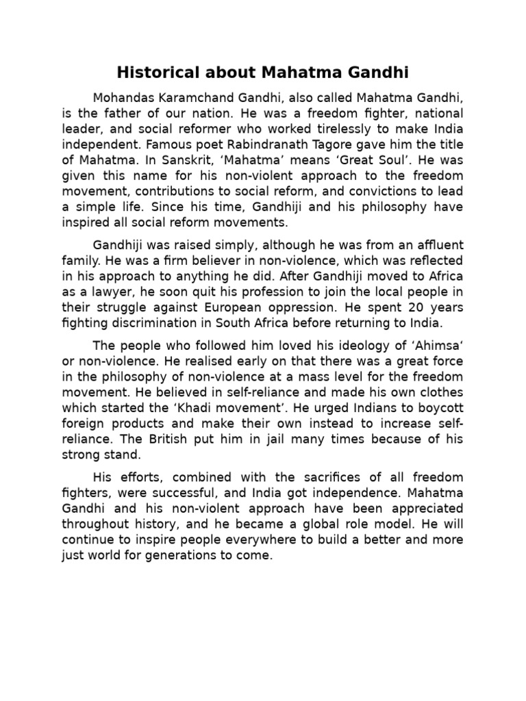 Mahatma Gandhi - LV Project | PDF