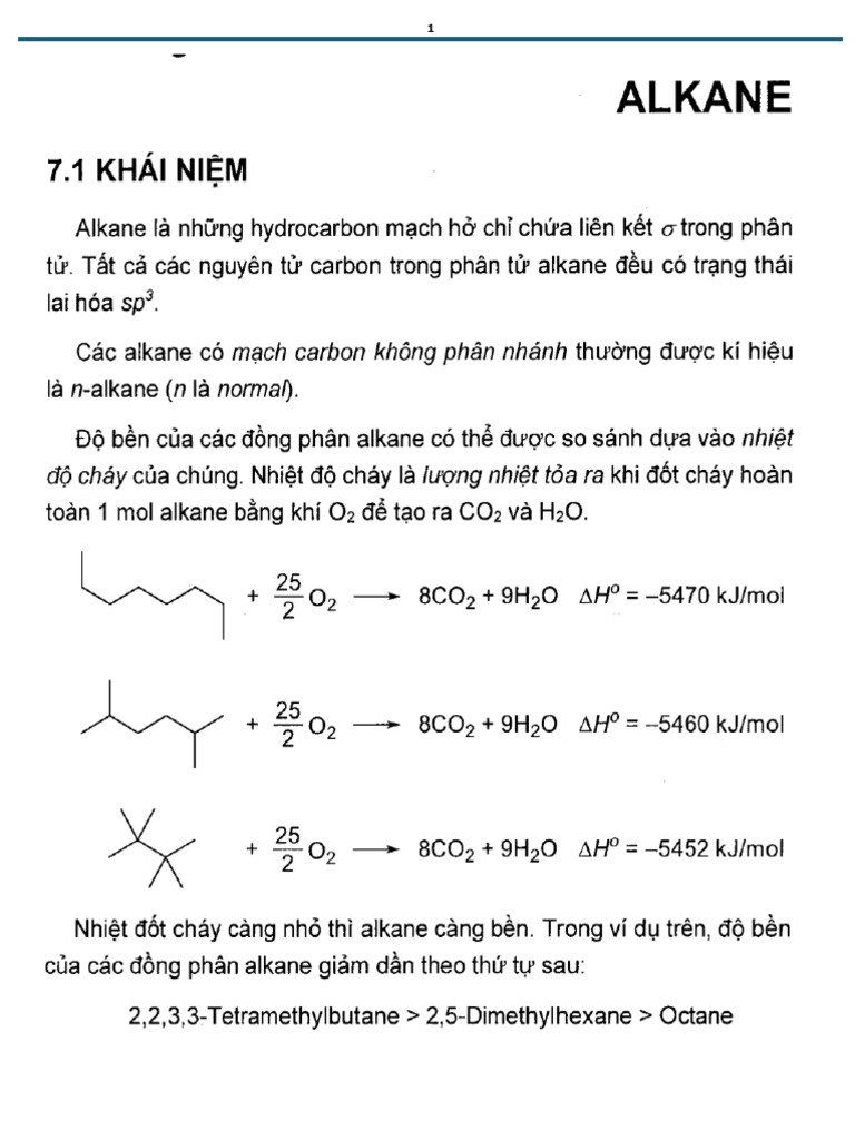 Alkane Và Cyclo Alkane | PDF