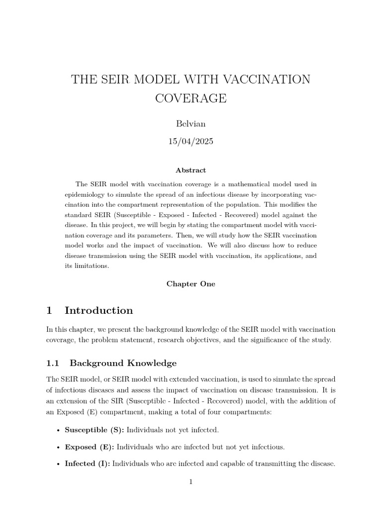 SEIR Model with Vaccination Analysis | PDF | Health Sciences | Public ...