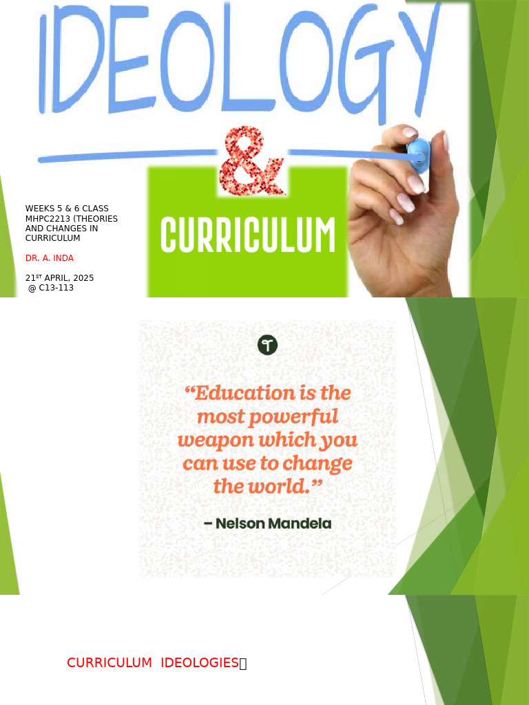 Week 6 - Curriculum and Ideologies | PDF