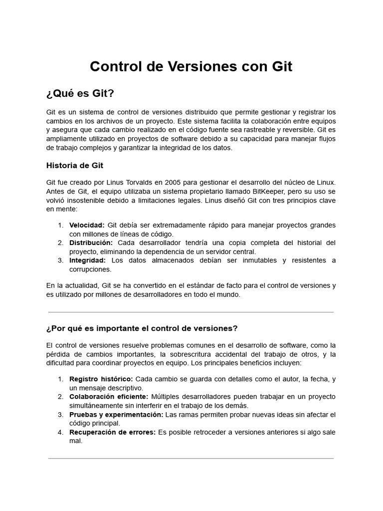 1 Control de Versiones Con Git | PDF | Control de versiones | Archivo ...