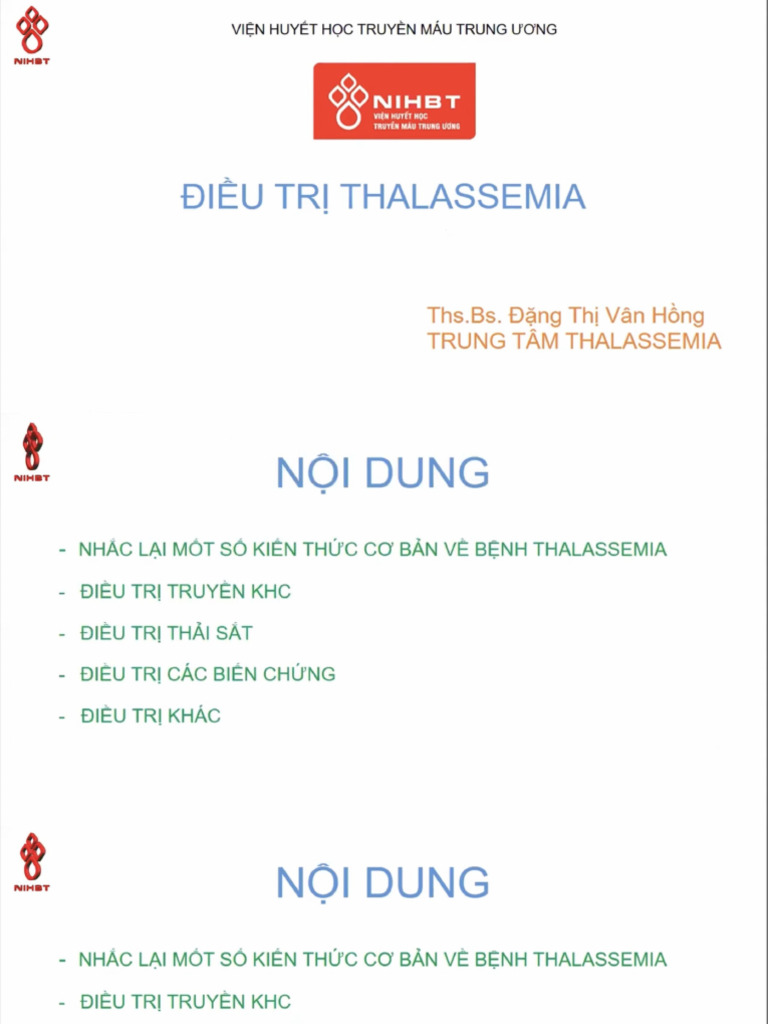 Điều Trị Thalassemia | PDF