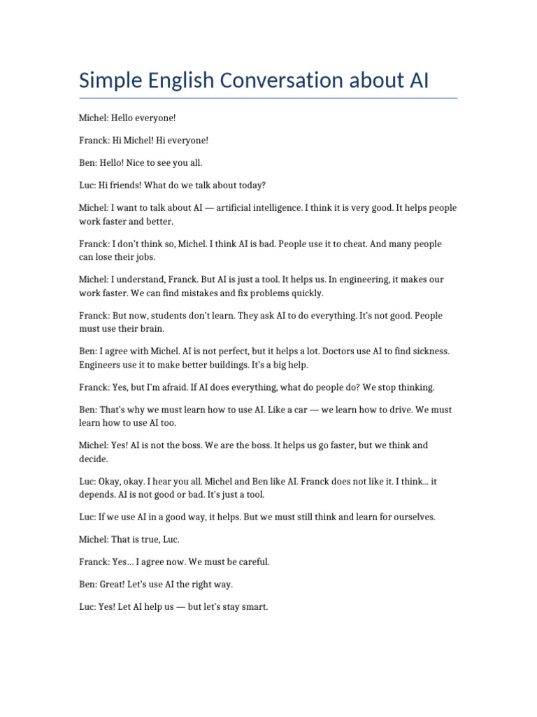 Simple English Conversation AI | PDF