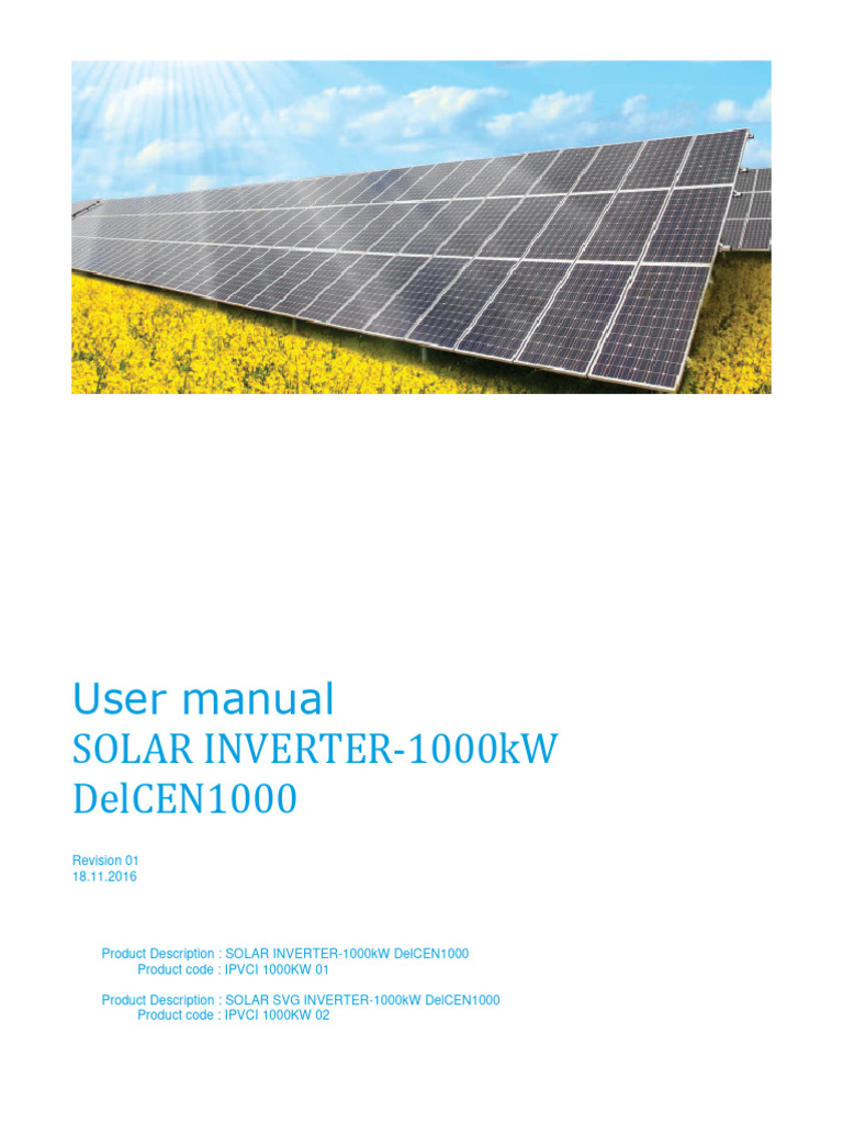 DelCEN 1000 User Manual Overview | PDF | Power Inverter | Fuse (Electrical)