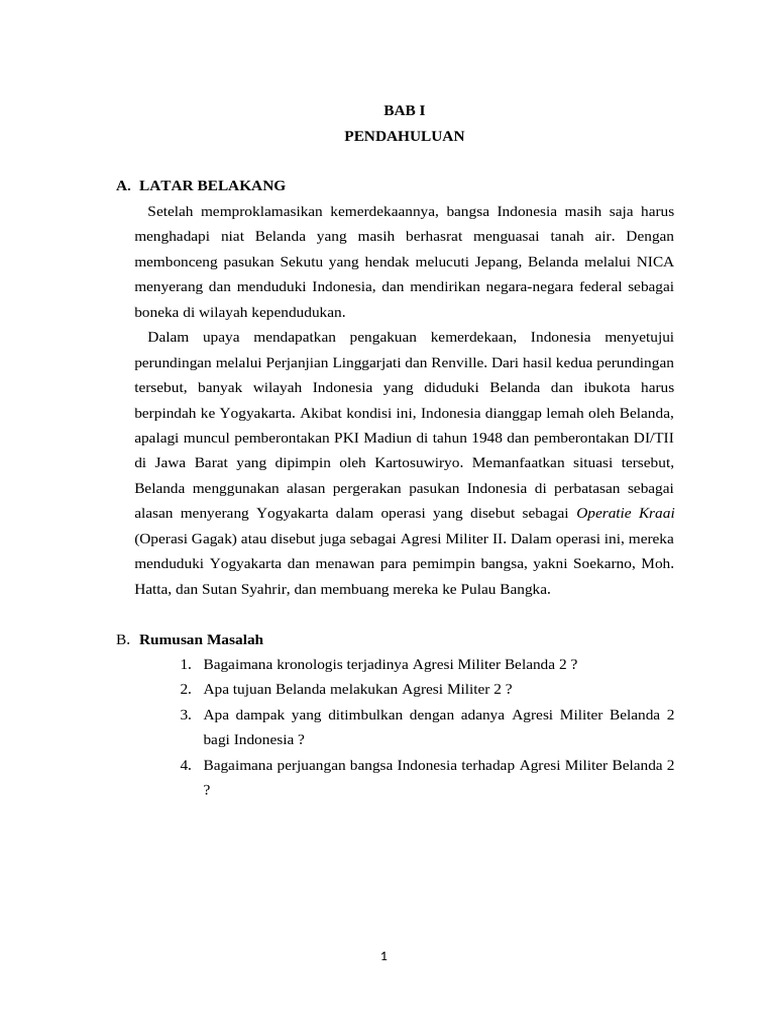 Agresi Militer Belanda II dan Dampaknya | PDF