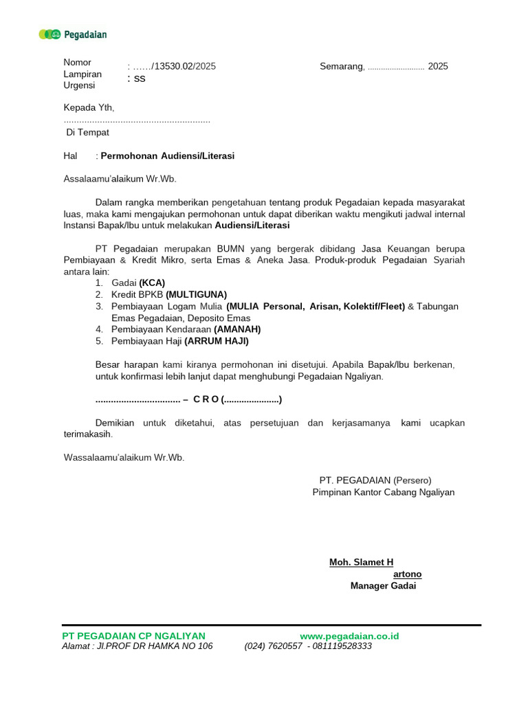 Surat Sosialisasi Ke Eksternal | PDF