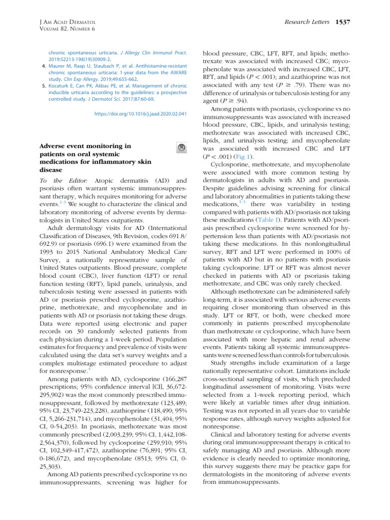 Adverse Event Monitoring in Patients On Oral Syste | PDF | Psoriasis ...