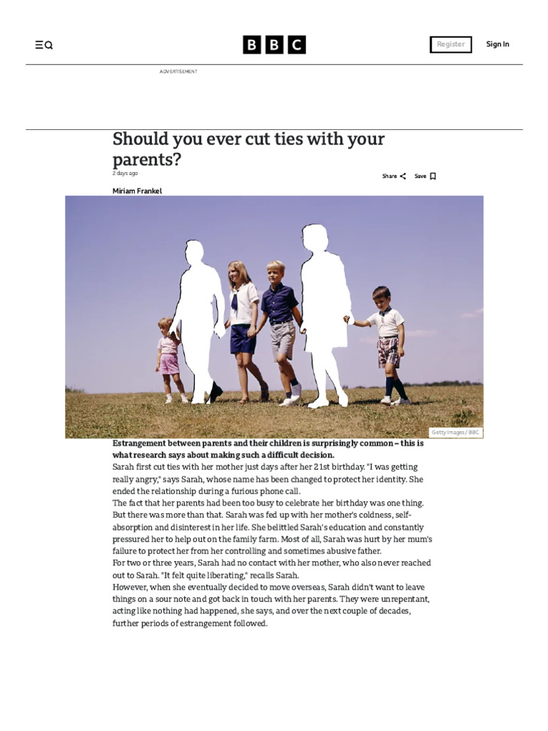 Should You Ever Cut Ties With Your Parents | PDF | Social Psychology ...