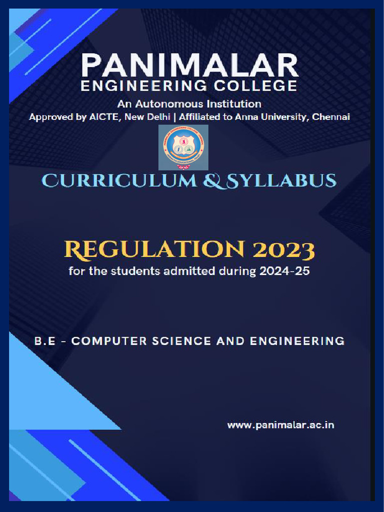 R2023-CSE-Curriculum & Syllabus Batch 2024-2025 | PDF | Derivative | Integral