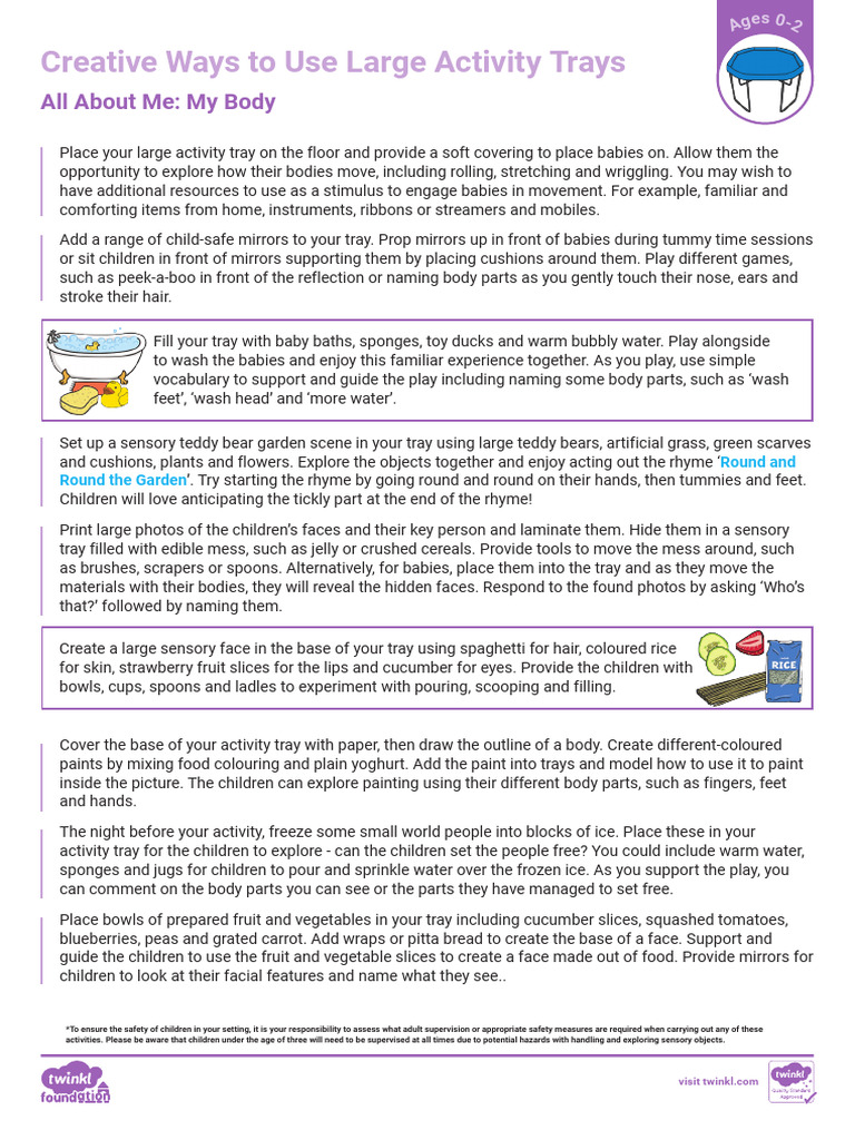 Large Activity Trays - My Body | PDF