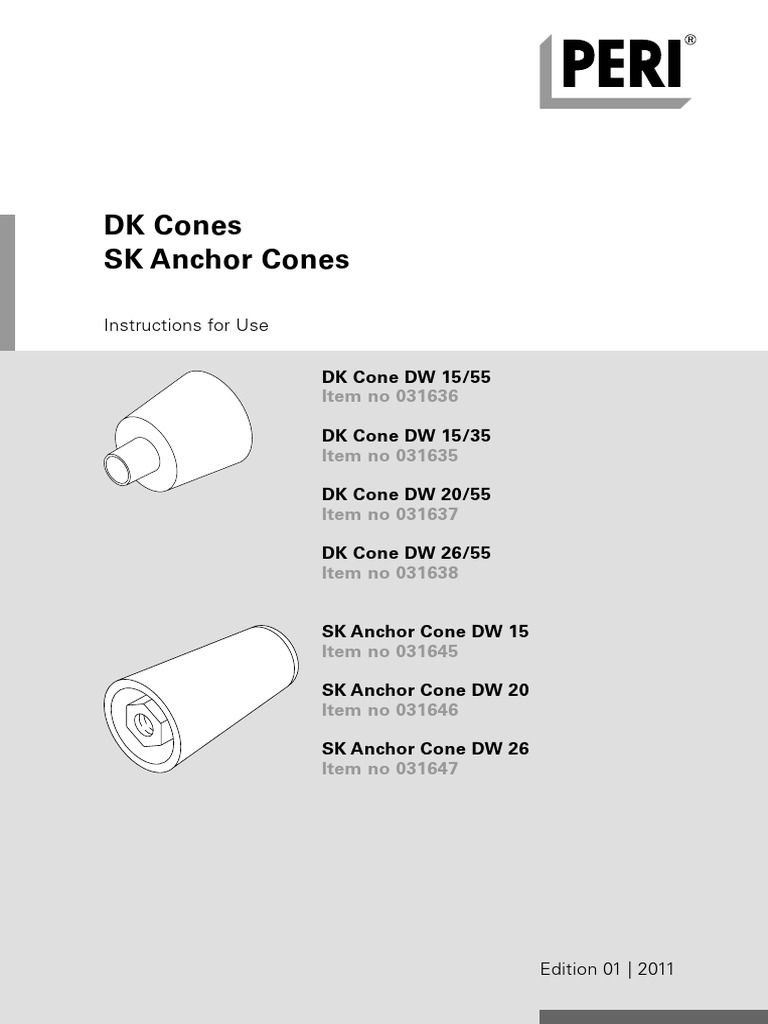 DK Cones SK Anchor Cones Instructions For Assembly and Use | PDF