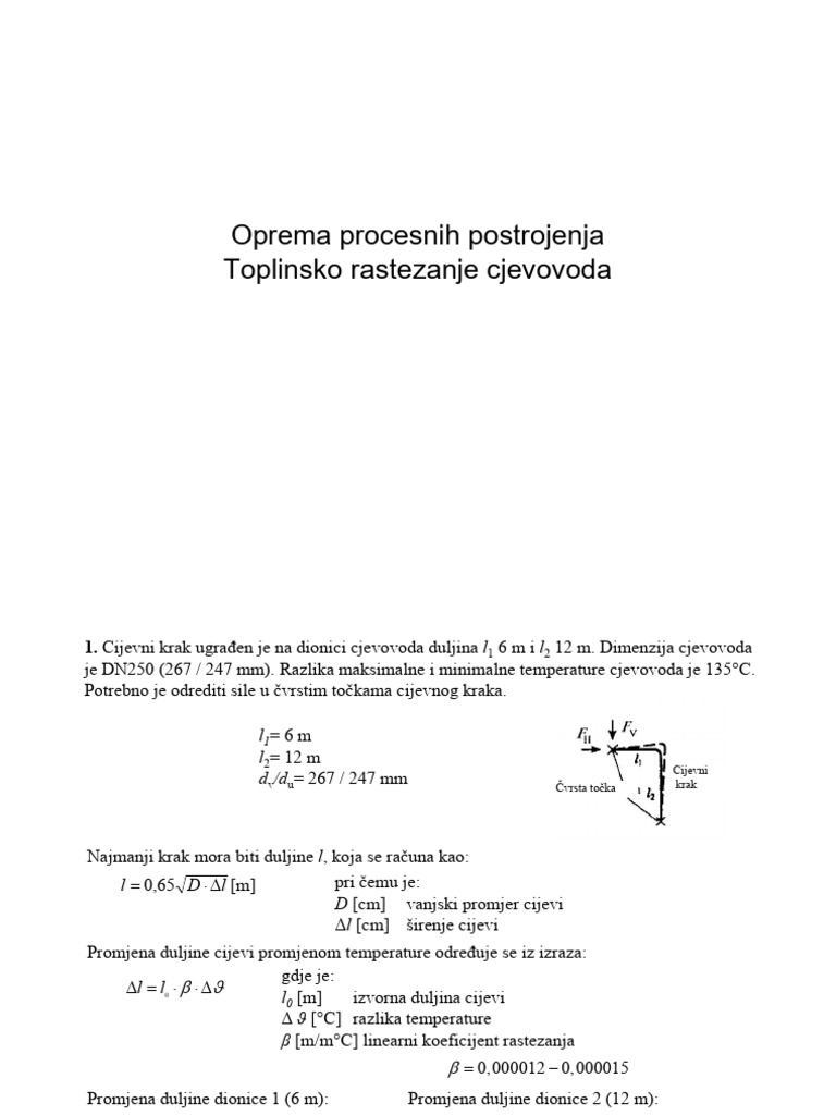 Toplinsko Rastezanje Cjevovoda | PDF
