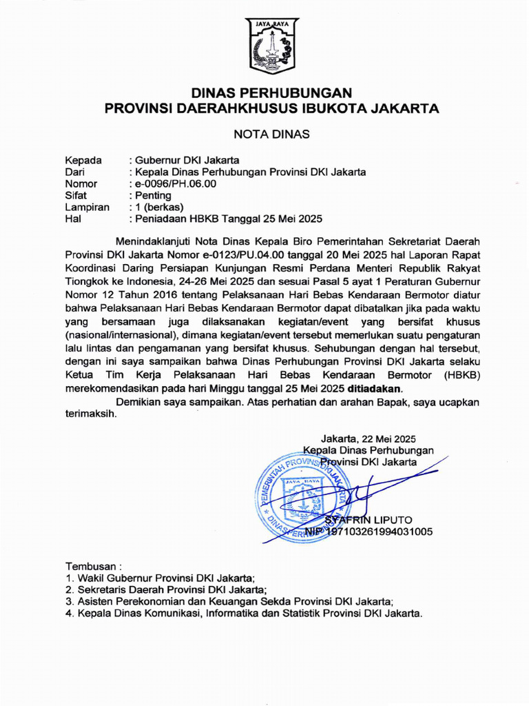 E0096 PH 06 00 Peniadaan CFD 25MEI25 Nodin Kadishub DKI Ke Gub | PDF