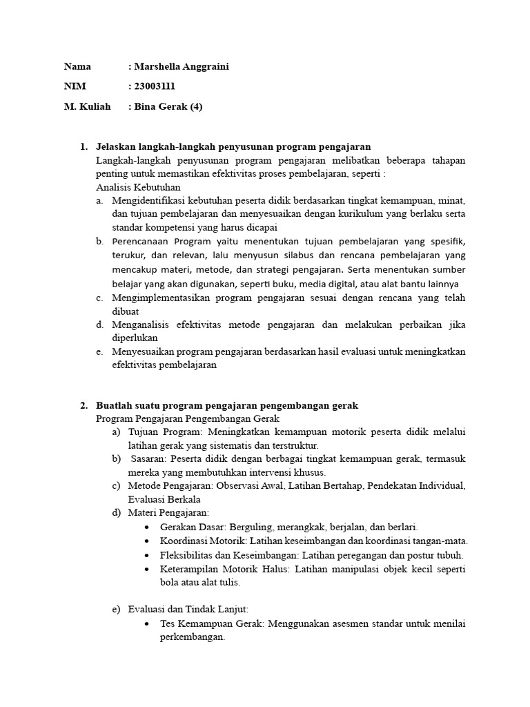 Bina Gerak Shella 4 | PDF