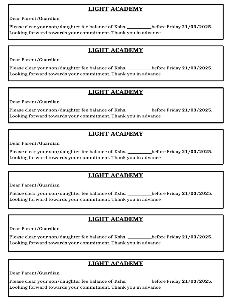 Fee Reminder | PDF