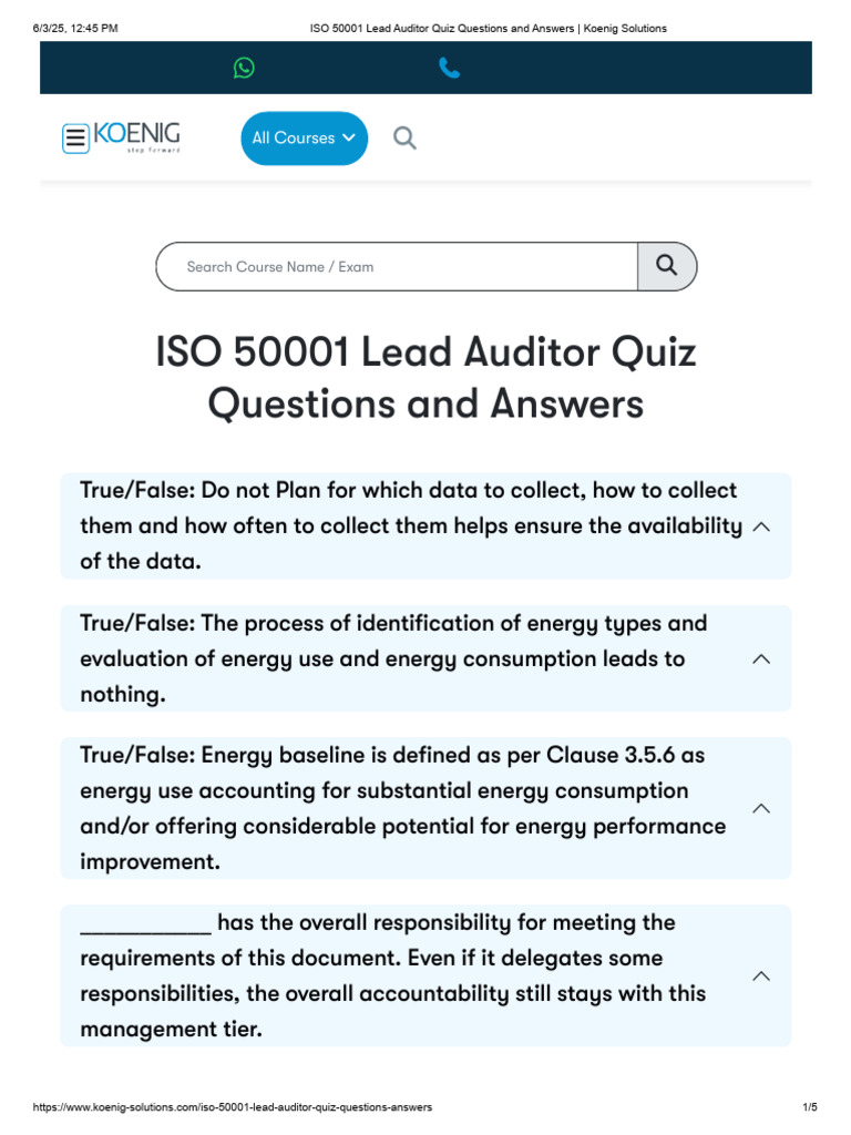 ISO 50001 Lead Auditor Quiz Answers | PDF | Microsoft | Microsoft Azure