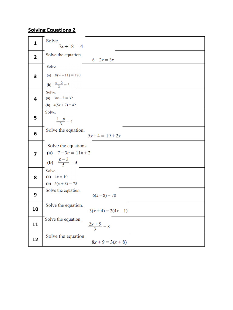 Chapter 4 Solving Equations 2 | PDF