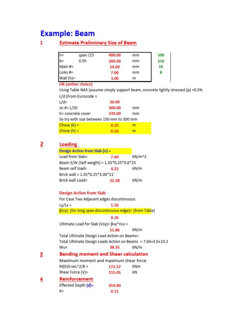 Beam Design Example Lecture - 5 | PDF | Beam (Structure) | Bending