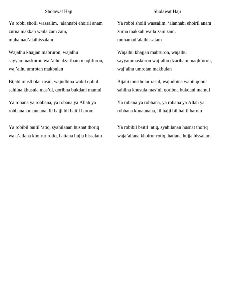 Sholawat Haji | PDF