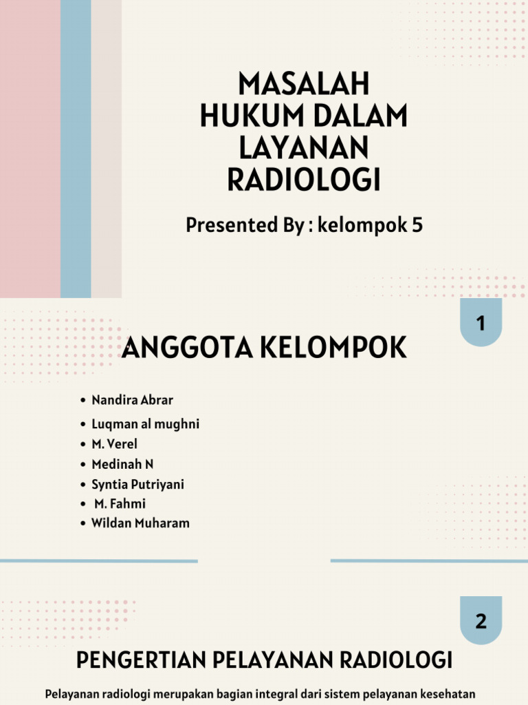 Hukum Pelayanan Radiologi Kelompok 5 | PDF