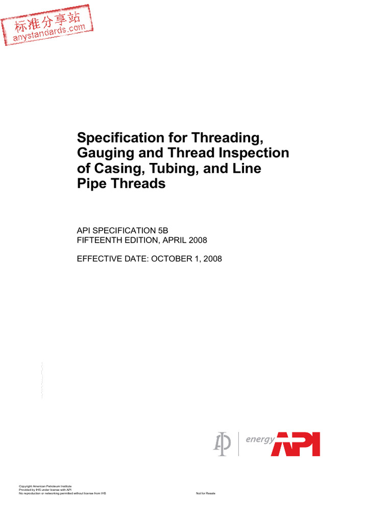 Api 5B 2008 | PDF