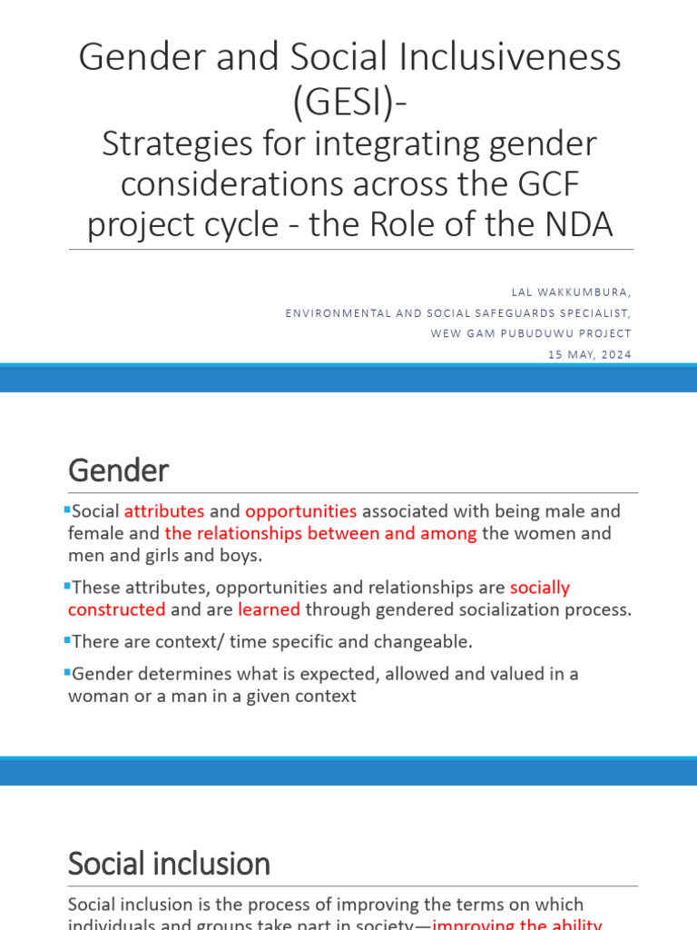 Gender and Social Inclusion | PDF | Social Exclusion | Gender