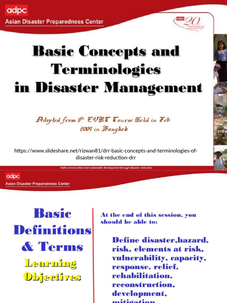 Basic Concepts Terminologies of Disaster MNGT | PDF