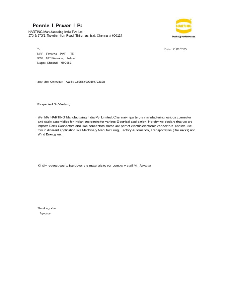Ups Self Collection - 20.03.2025 | PDF