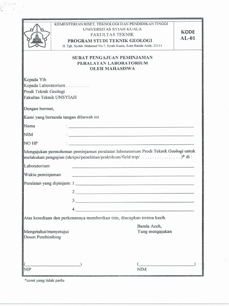 Form Peminjaman Alat - 250120 - 142546 | PDF