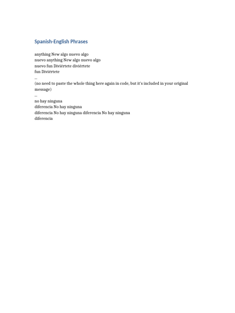 Spanish English Phrases | PDF