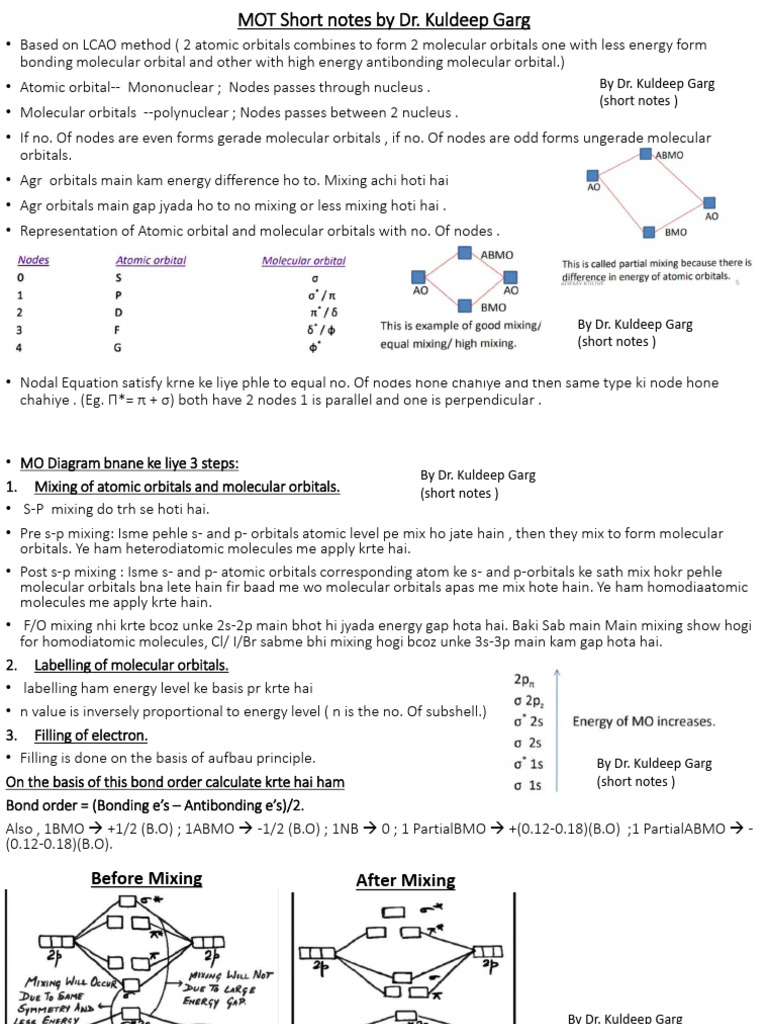 Molecular Orbital Theory Overview | PDF | Molecular Orbital | Chemical ...